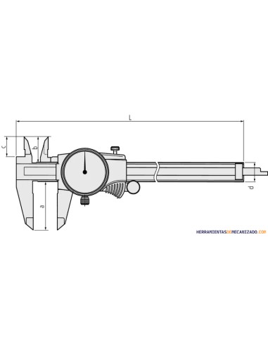 Calibre Mitutoyo con Reloj 0-150mm 505-732 0,01mm